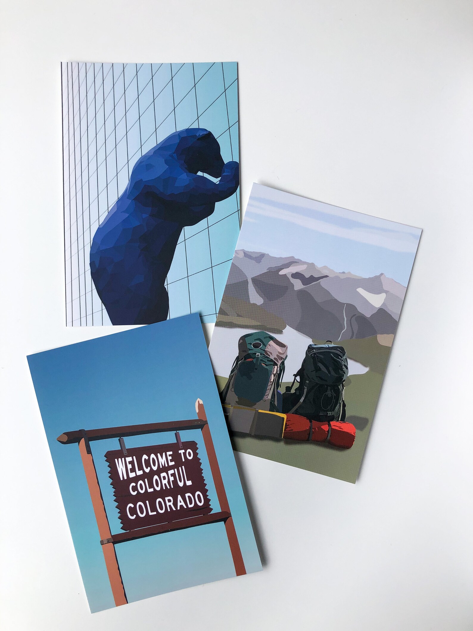 Colorado Postcard Set of 3 (welcome to Colorful Colorado, Big Blue Bear ...
