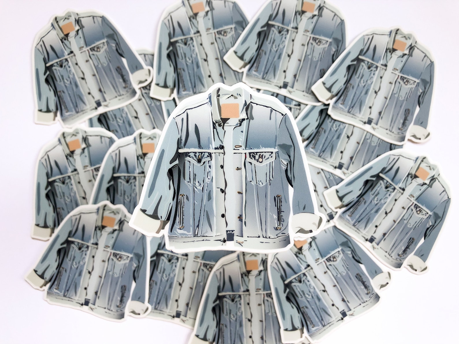 Denim Jacket Sticker | Jean Jacket Die Cut Sticker | Waterproof Vinyl ...