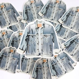 Denim Jacket Sticker | Jean Jacket Die Cut Sticker | Waterproof Vinyl ...