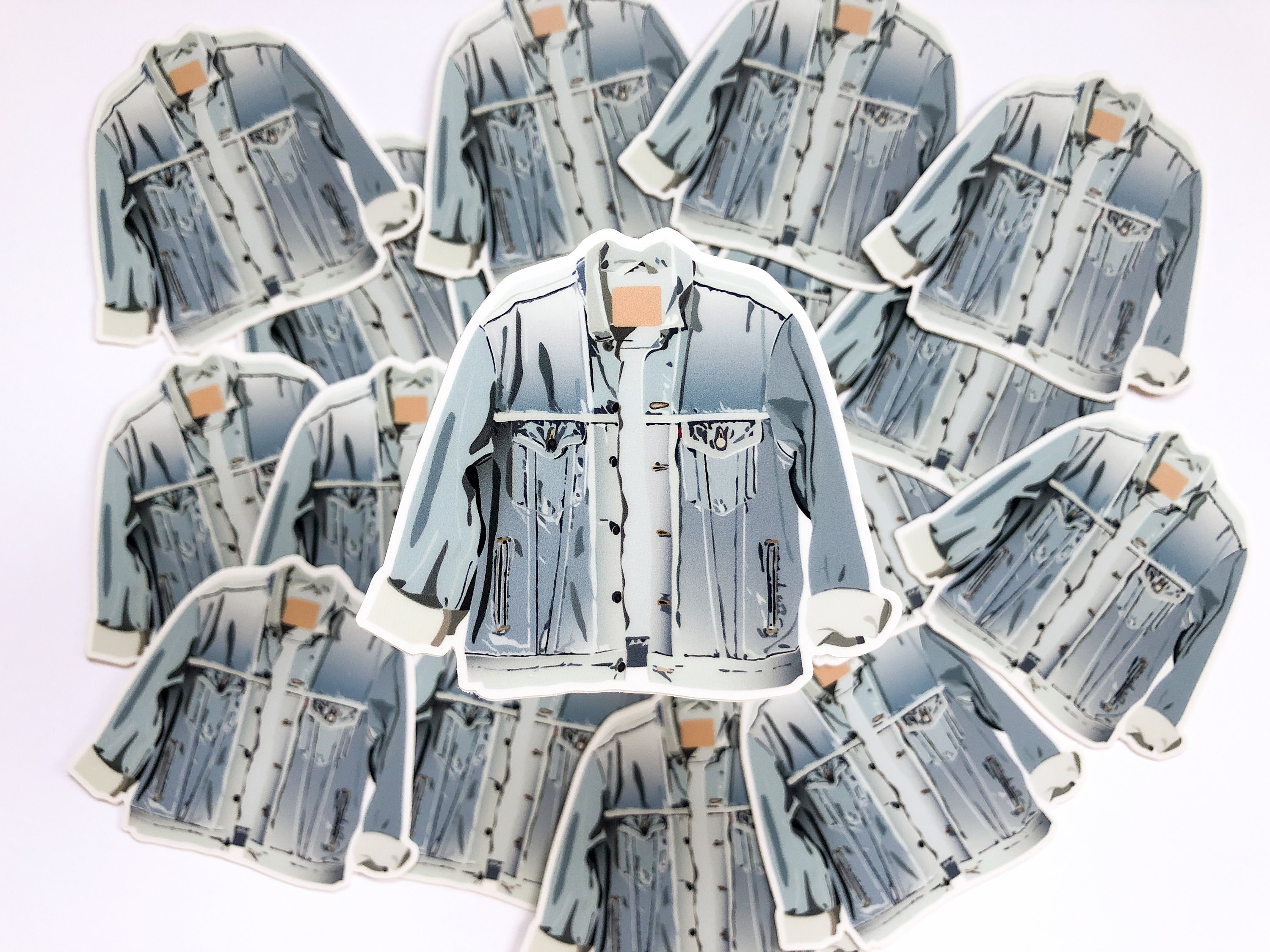 Denim Jacket Sticker | Jean Jacket Die Cut Sticker | Waterproof Vinyl ...
