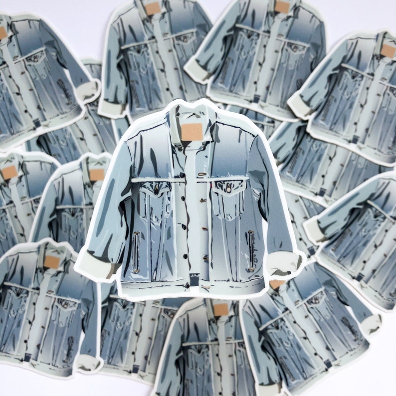 Vintage Denim Jacket Sticker | Waterproof Die Cut Vinyl - Etsy
