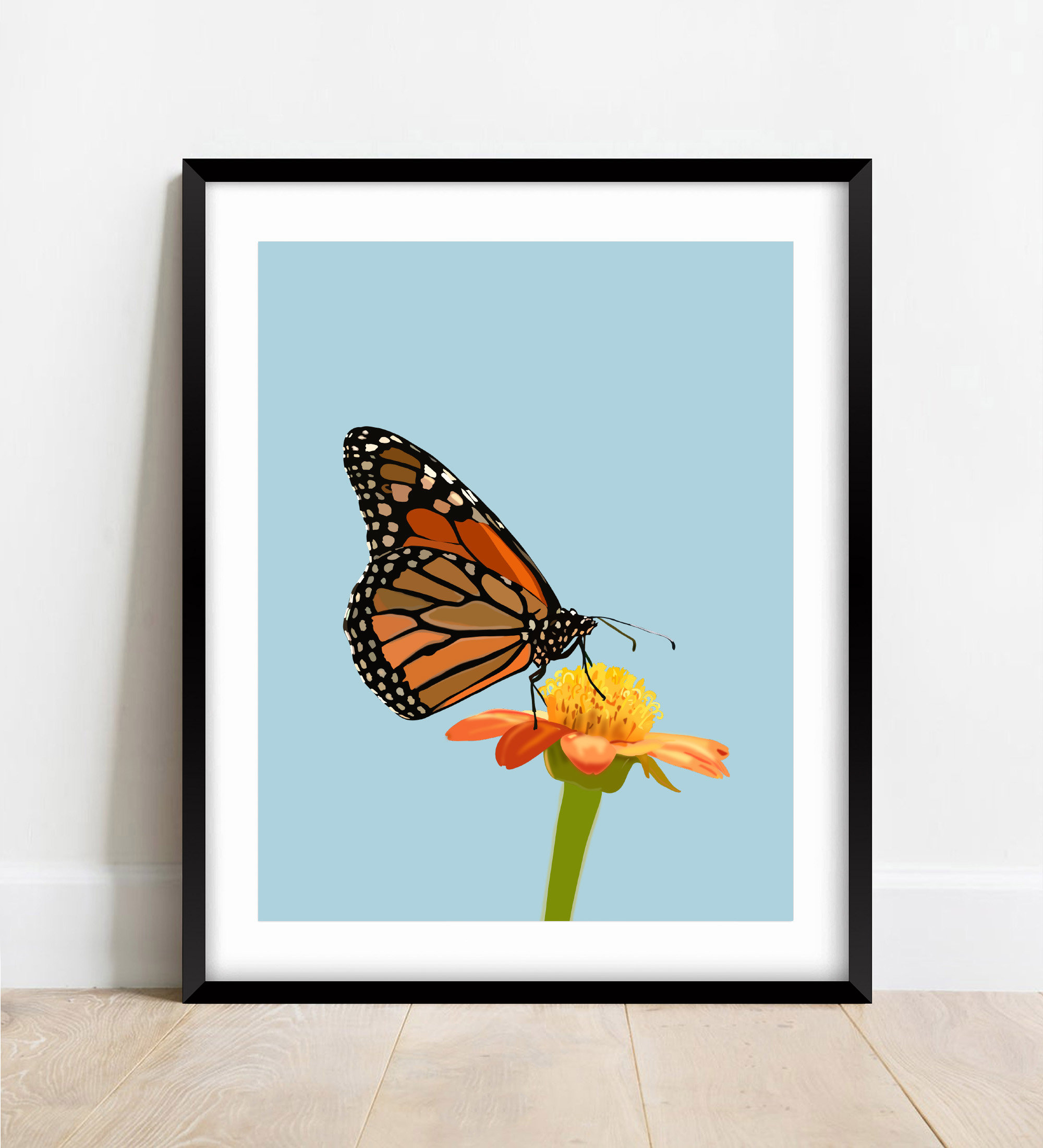 Monarch Butterfly Art Print | 8x10 Butterfly Print | Digitally ...