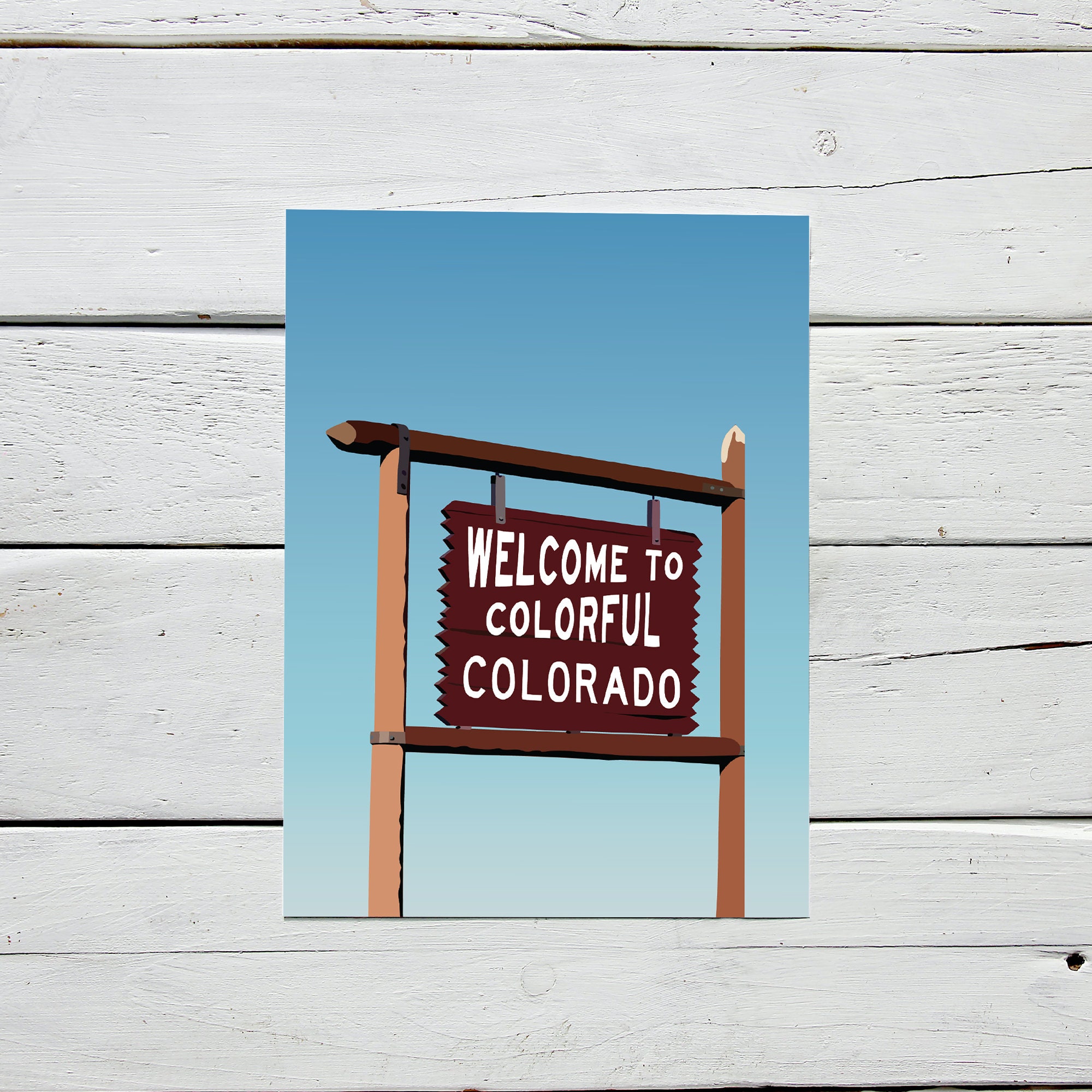 Welcome to Colorado Art Print | Colorful Colorado Postcard | Digitally ...
