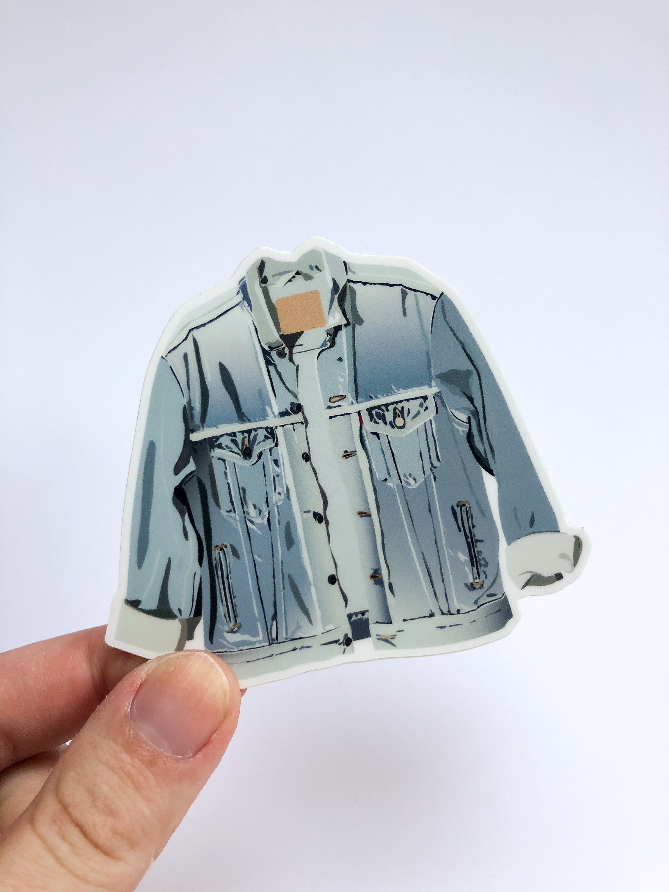 Vintage Denim Jacket Sticker | Waterproof Die Cut Vinyl - Etsy