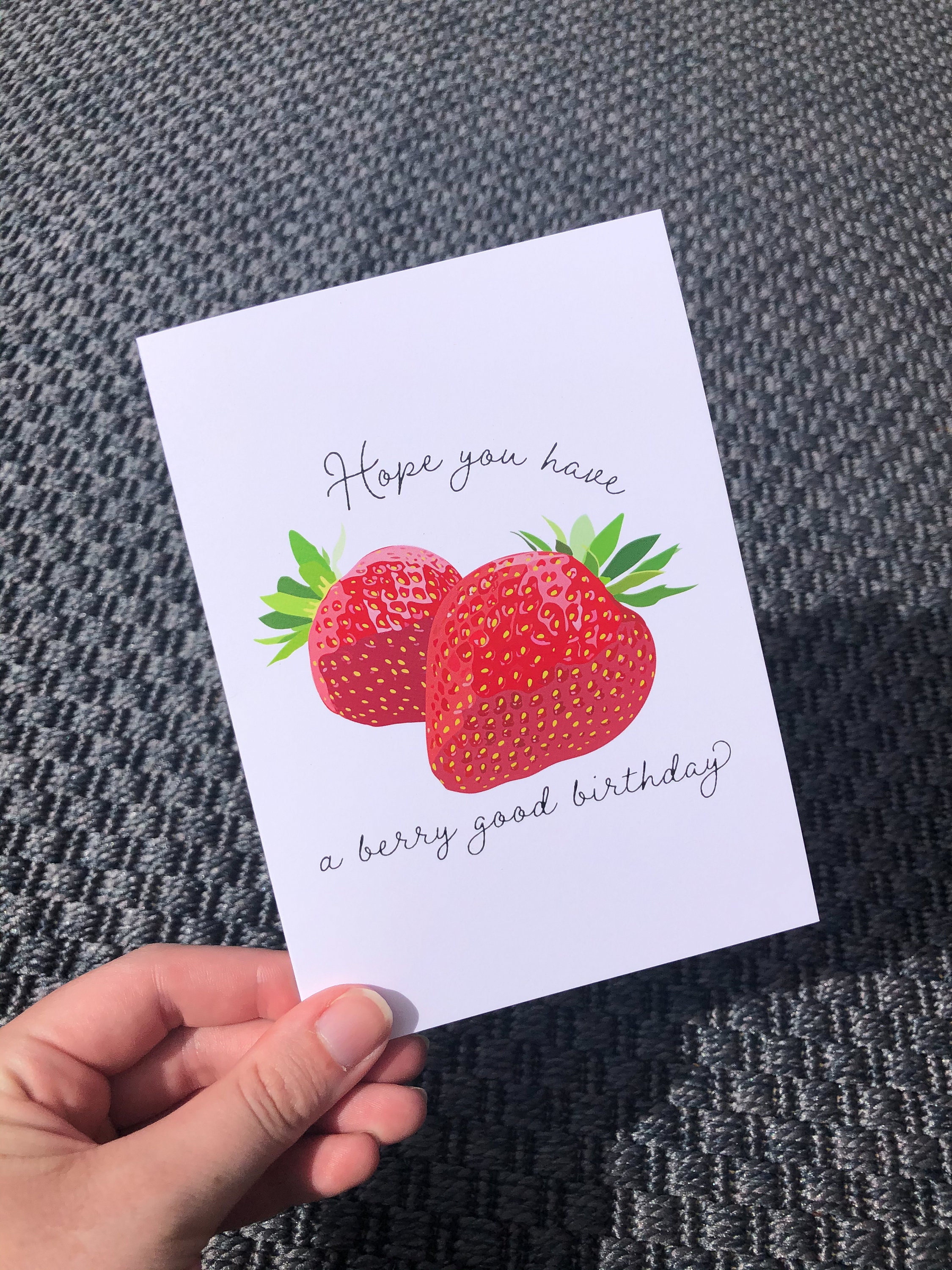 Berry Birthday Card | Strawberry Birthday Card | Berry Fruit Pun Card ...