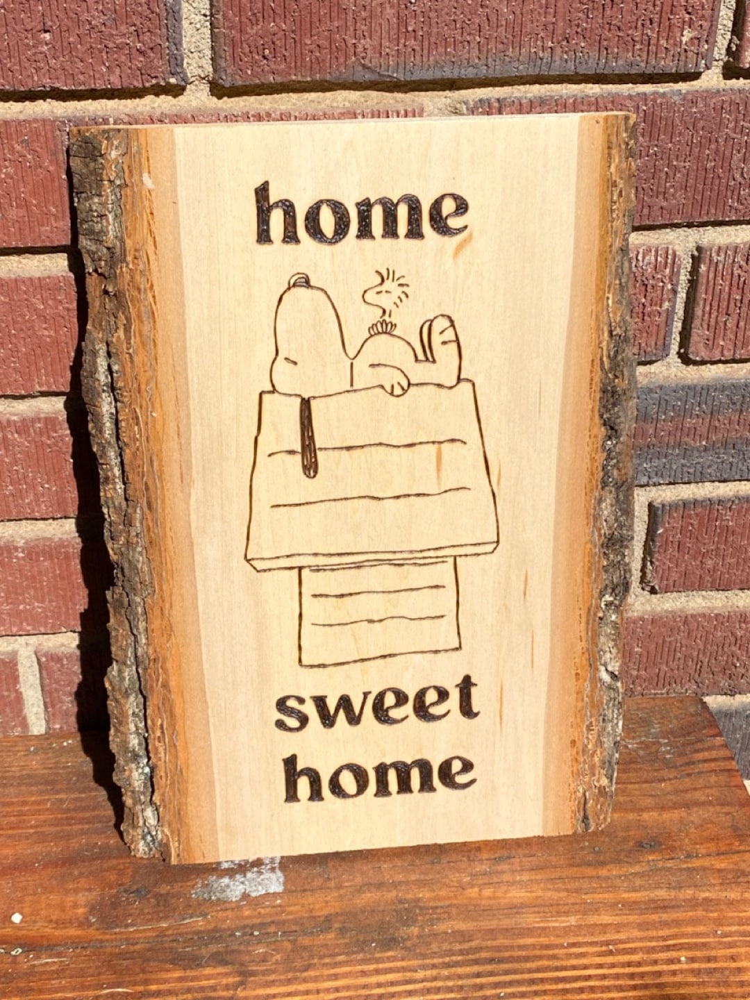 Snoopy Home Sweet Home Woodburned Plaque - Etsy