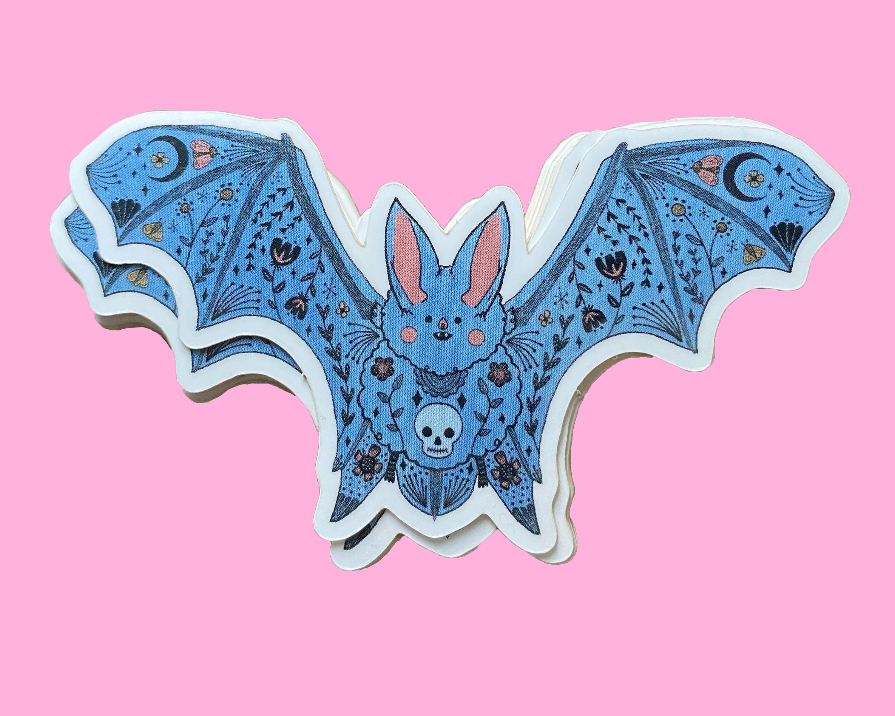 Floral Bat Sticker - Etsy
