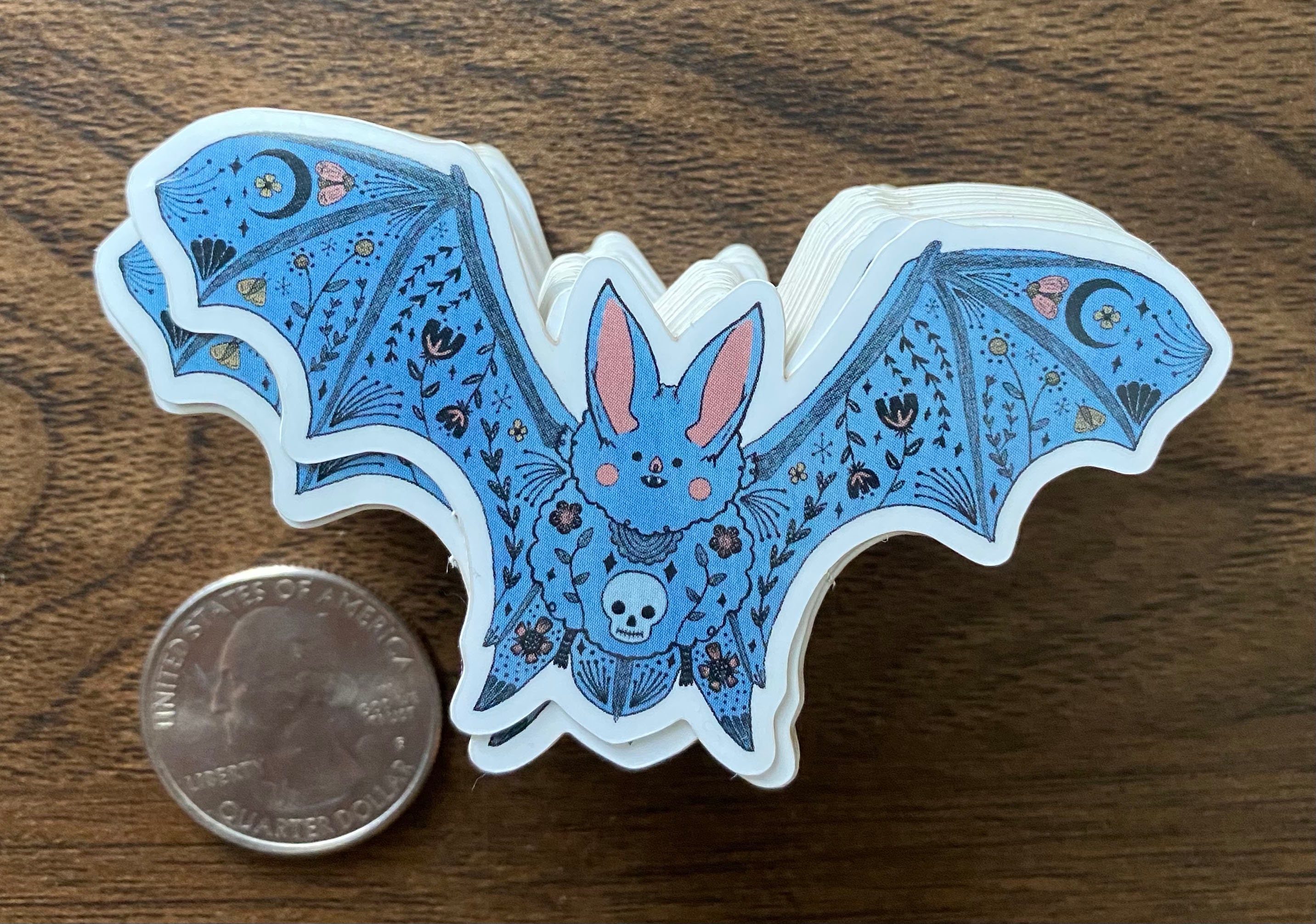 Floral Bat Sticker | Etsy