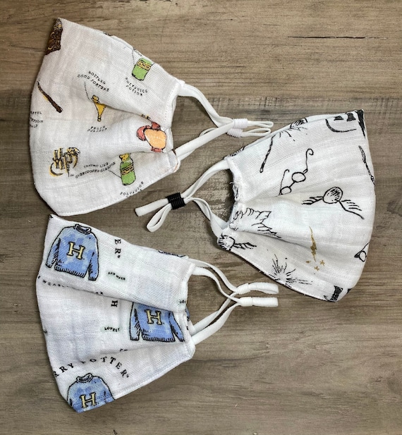 Harry Potter Cotton Muslin Face Mask breathable Soft Muslin - Etsy