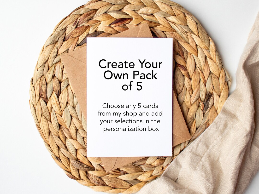 Create Your Own Pack of 5 Greeting Cards Mix & Match Pack Blank Cards ...