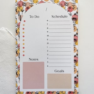 Watercolor Floral Pattern Daily Planner Notepad | Cute Flower List ...
