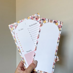 Watercolor Floral Pattern Daily Planner Notepad | Cute Flower List ...