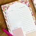 Watercolor Floral Pattern Daily Planner Notepad Cute Flower List ...