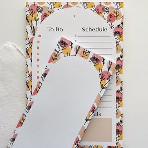 Watercolor Floral Pattern Daily Planner Notepad | Cute Flower List ...