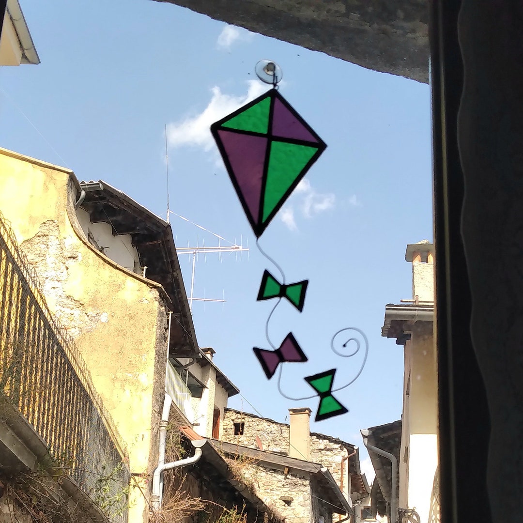 Stained Glass Kite Sun Catcher. - Etsy