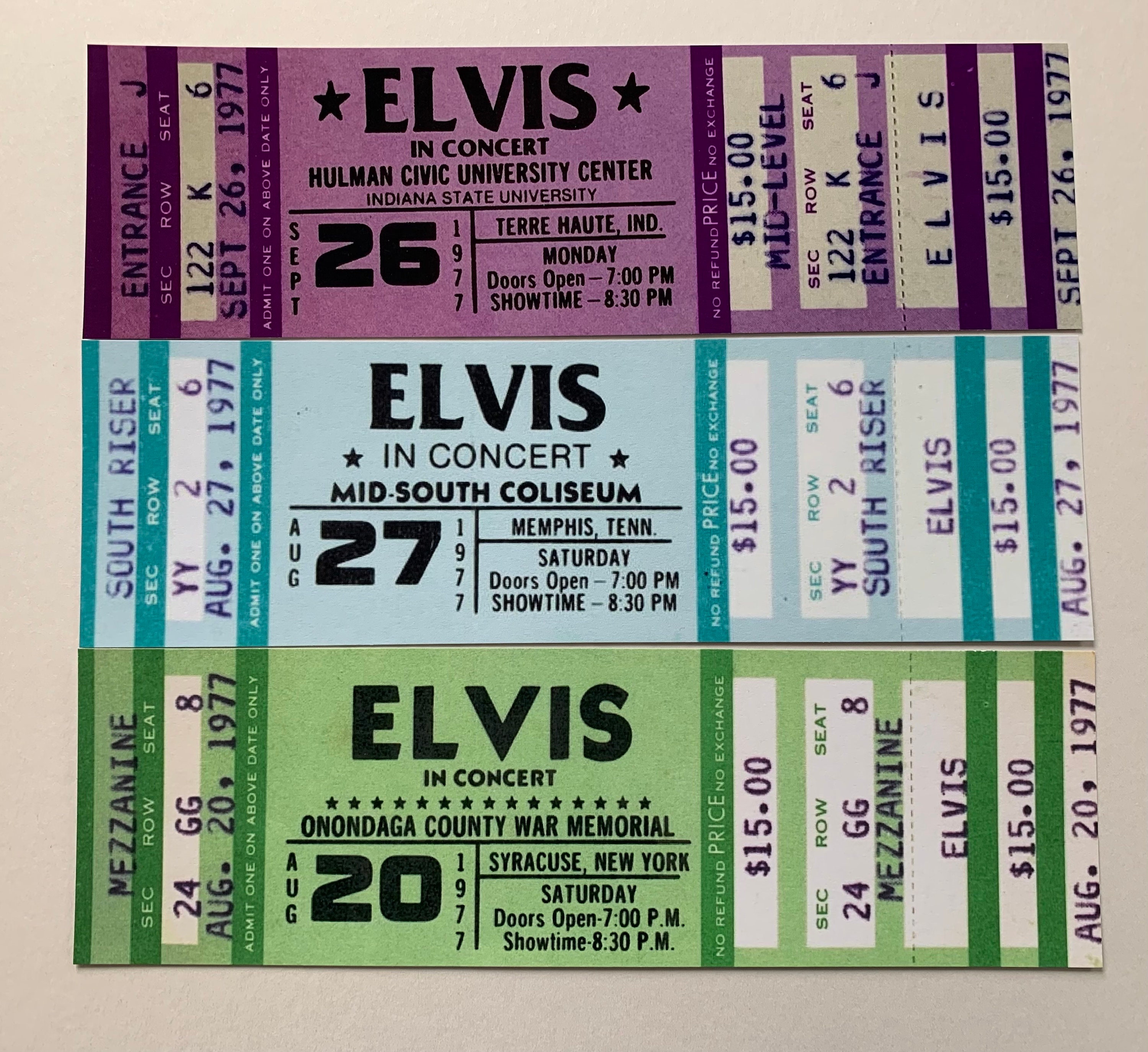 Elvis Presley the King Worn Concert Scarf Piece Montage Memphis Legend ...