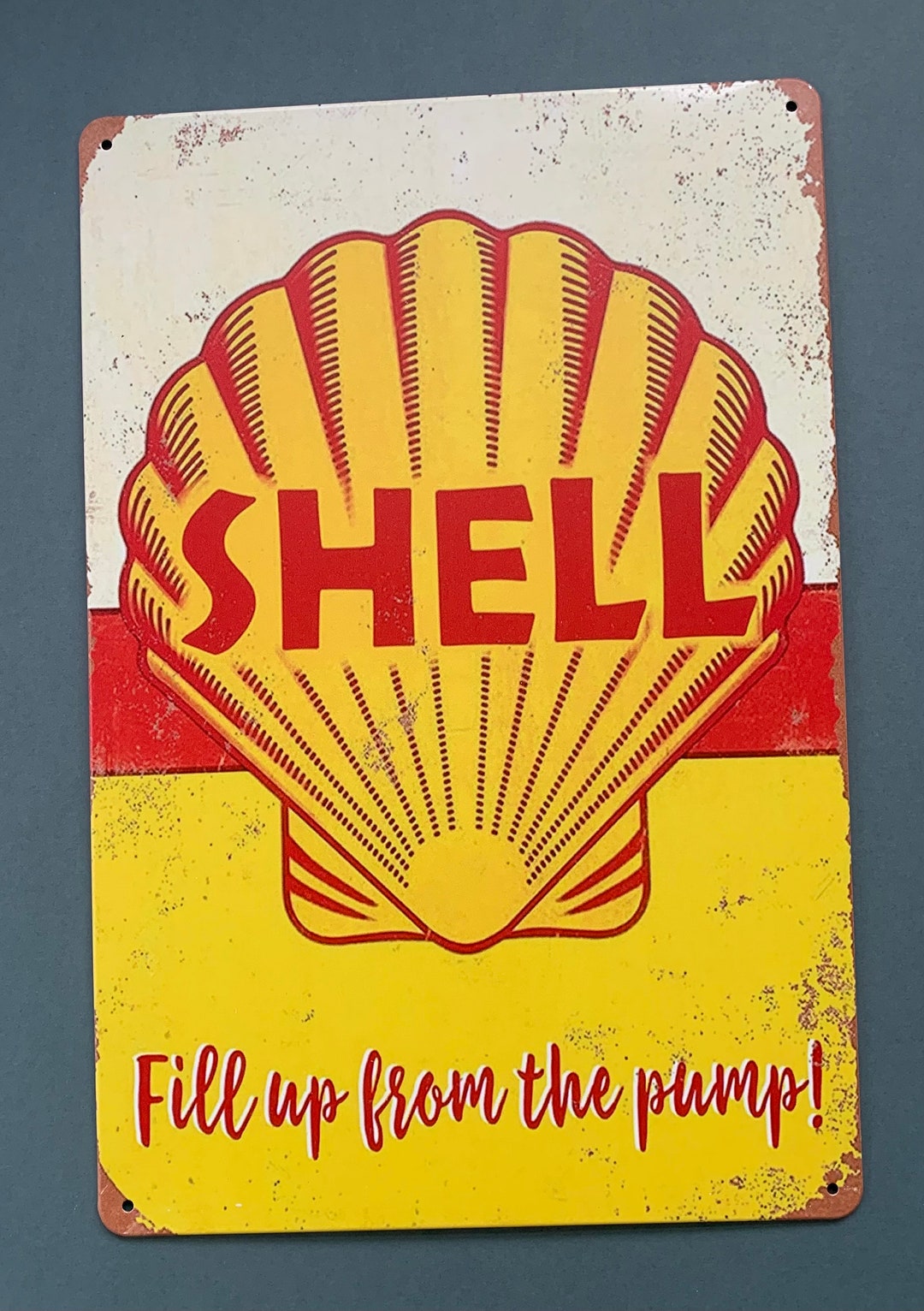 Shell Oil Distressed Look Reproduction Aluminum Weather Proof Sign ...