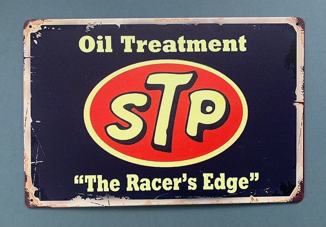 STP Oil Distressed Look Reproduction Aluminum Weather Proof Sign Garage ...