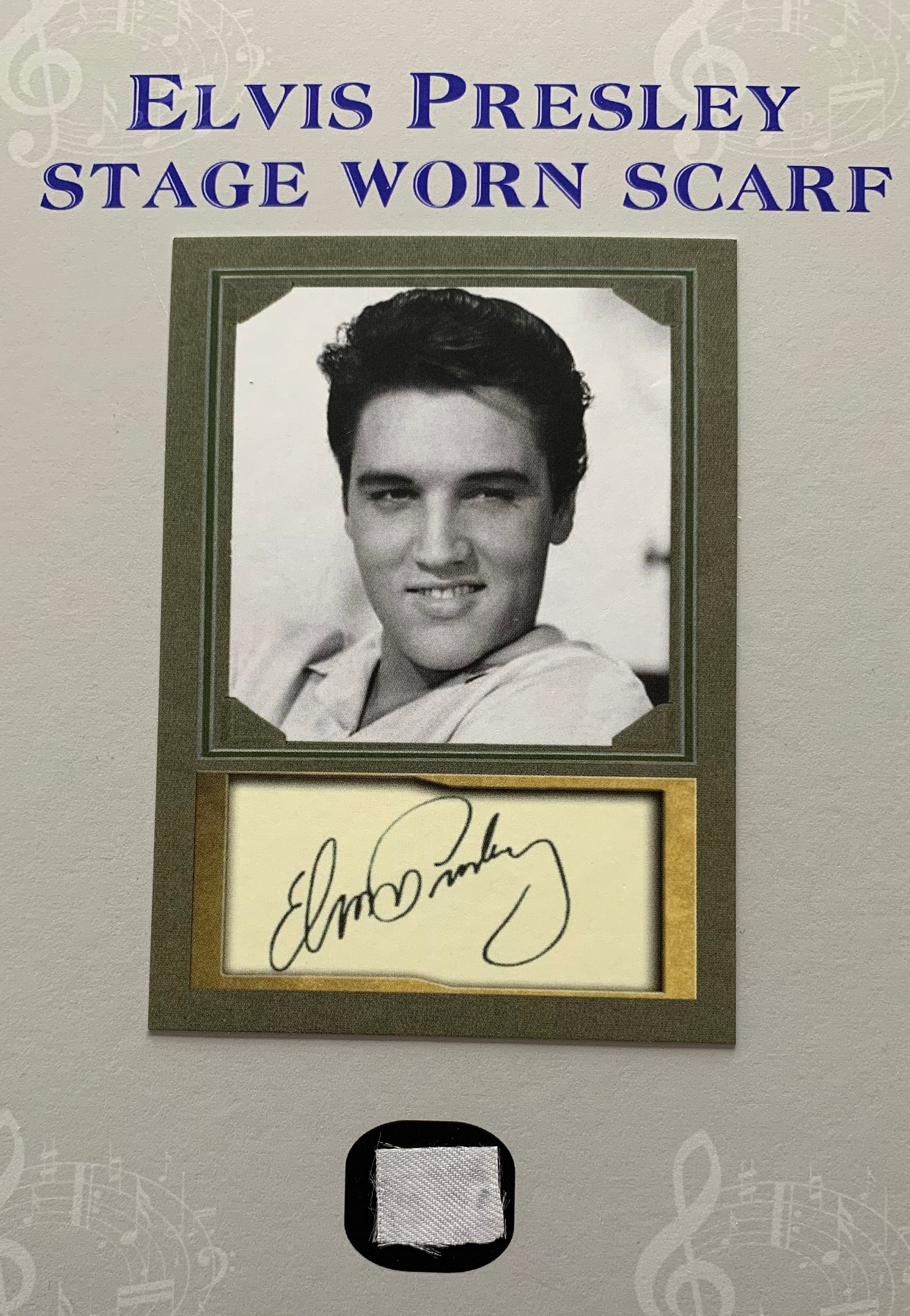 Elvis Presley the King Worn Concert Scarf Piece Montage Memphis Legend ...