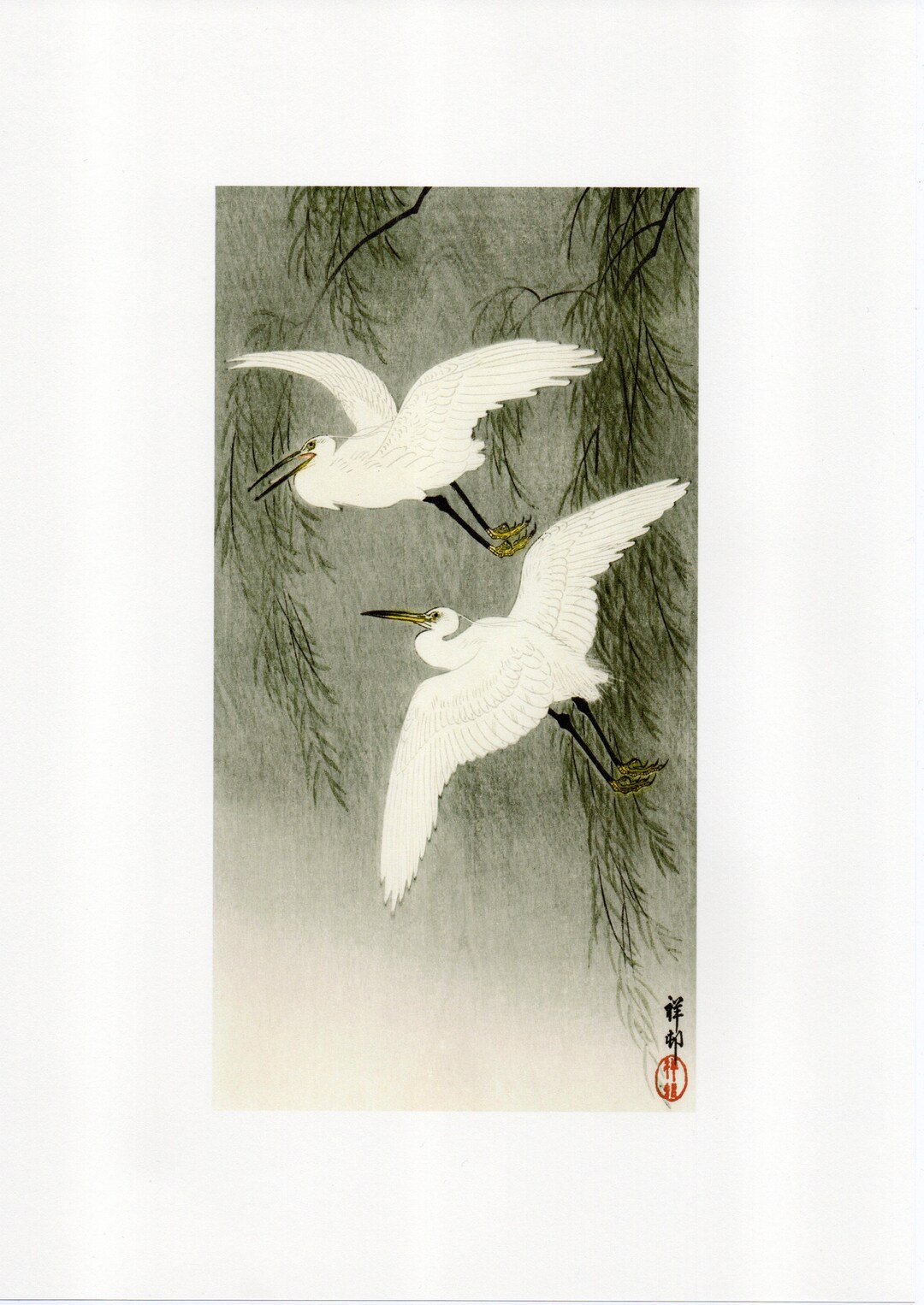 Ohara Koson Set of 2 Japanese Reproduction Woodblock Parchment Paper ...
