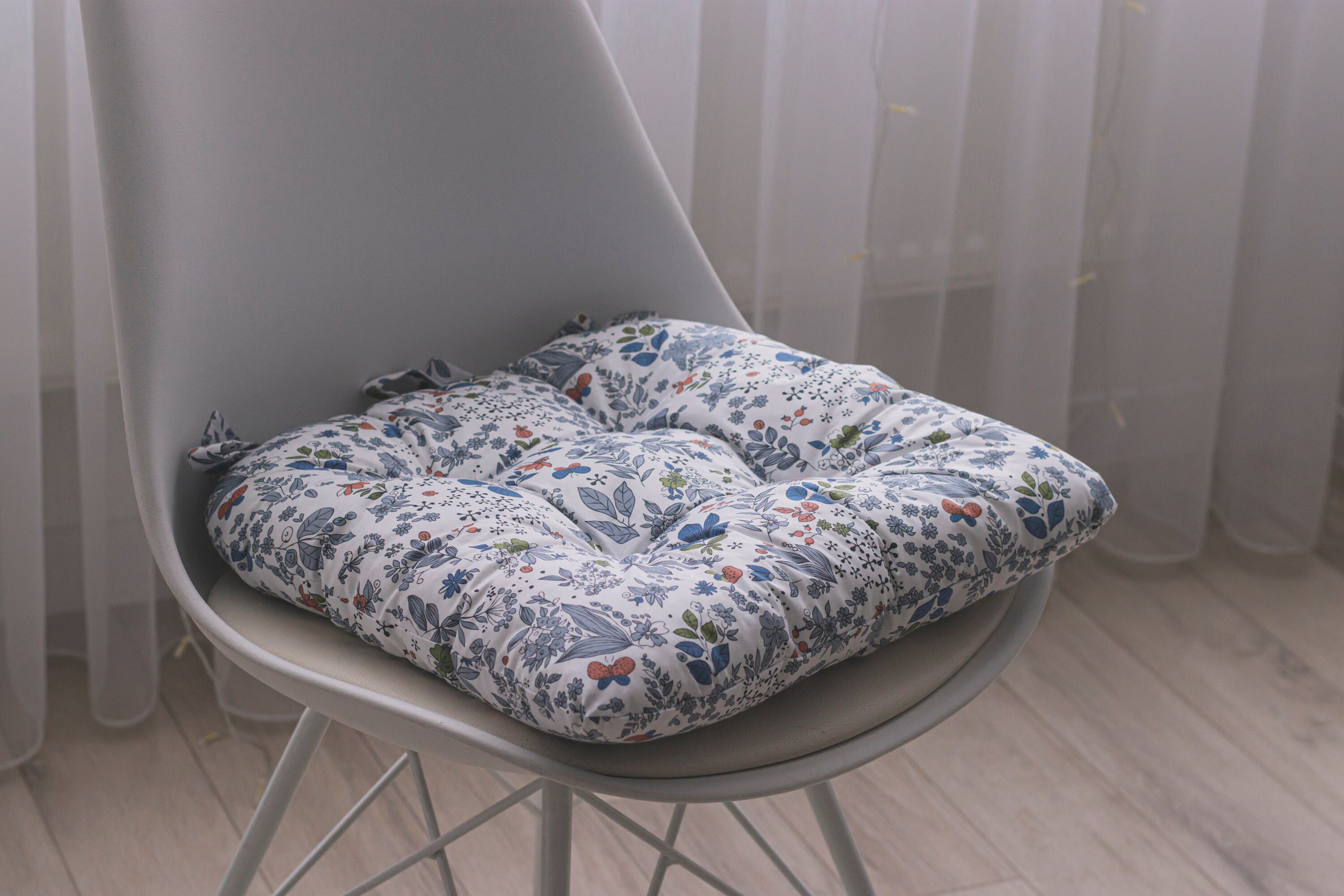 Cotton U-shape Chair Cushion With Ties - Handmade Comfort - Etsy