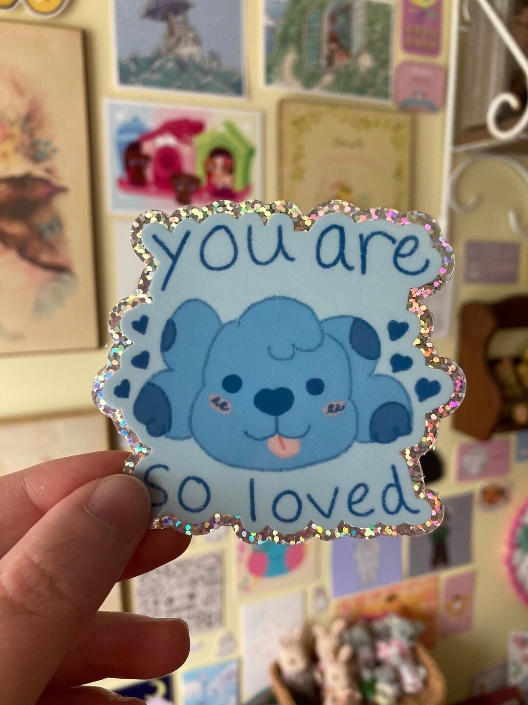 Blue Puppy Sticker Glitter Edition - Etsy