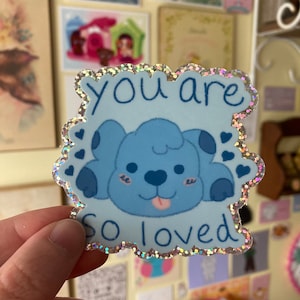 Blue Puppy Sticker Glitter Edition - Etsy
