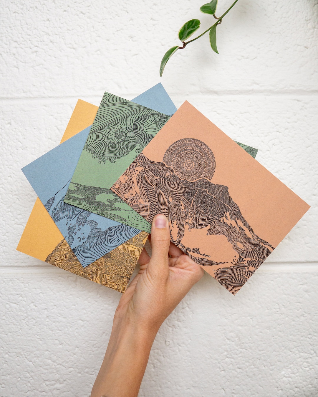 Mountain Line Postcards Set of 4 Bundle 1 - Etsy