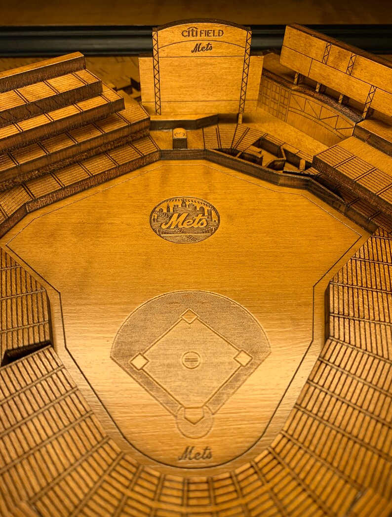 Mets Citi Field Stadium Cut Wooden Stadium Replicad | 3D Layered Wood ...
