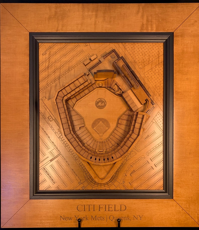 Mets Citi Field Stadium Cut Wooden Stadium Replicad | 3D Layered Wood ...