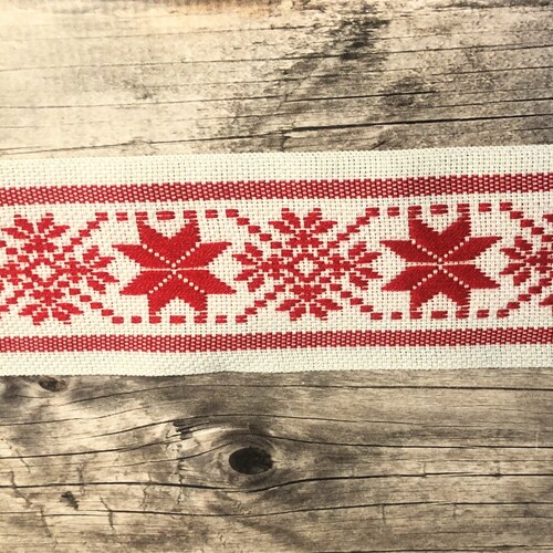 Scandinavian or Slavic Folk Art Wide Ribbon Trim Yellow | Etsy