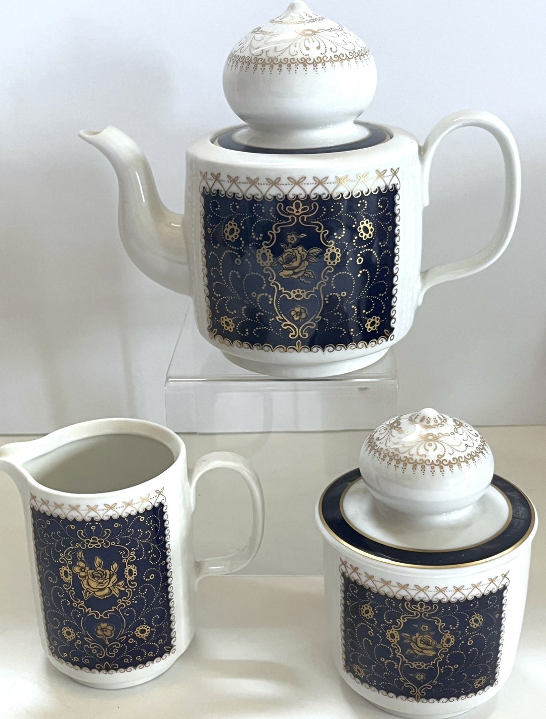 Reichenbach Echt Cobalt Tea Set GDR - Etsy