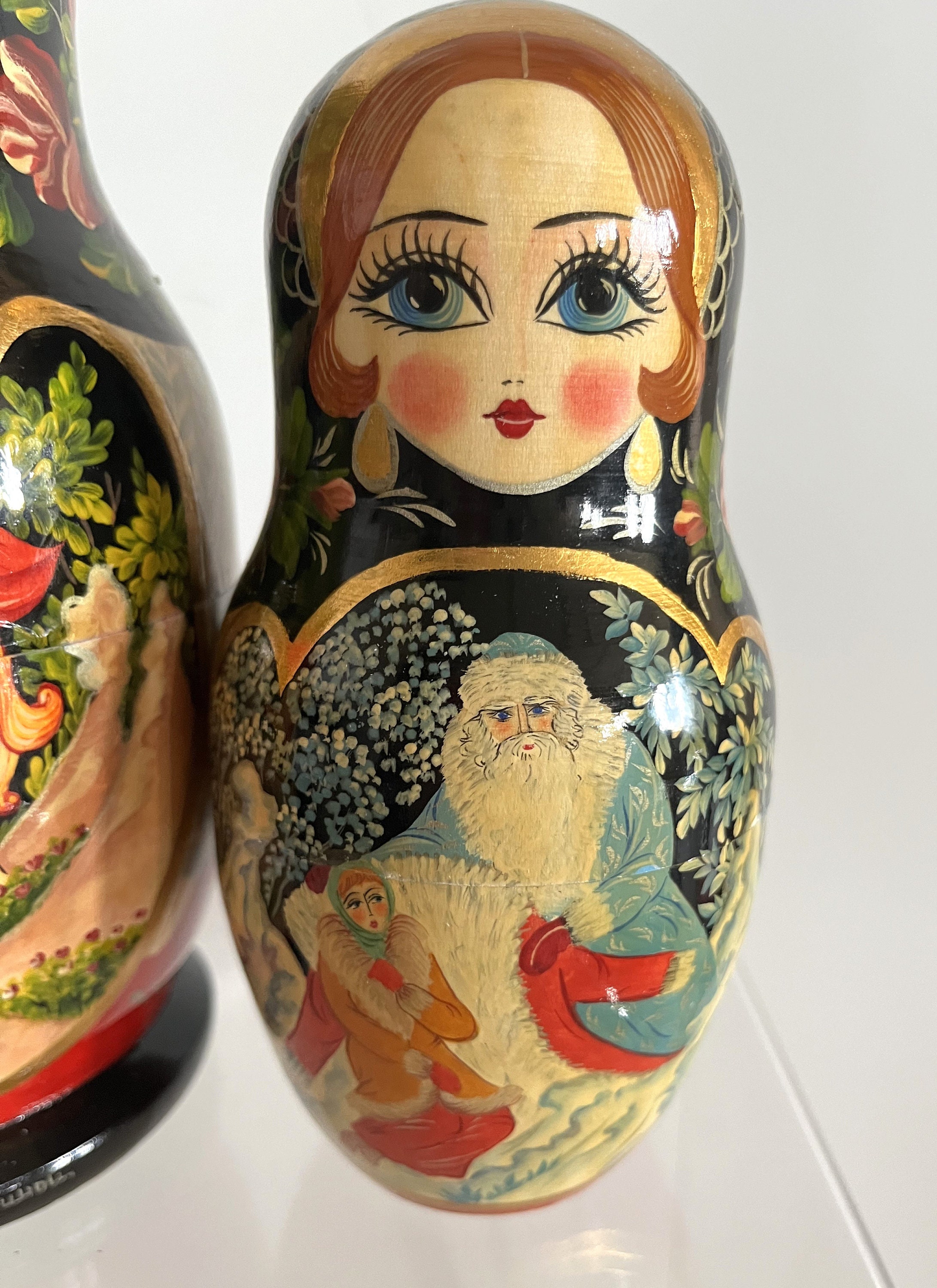 Vintage Artisan Matryoshka Nesting Set With Fairy Tales Signed 7 Pieces ...