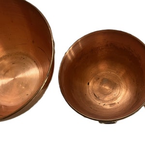 Vintage Copper Nested Mixing Bowls Set of 3 - Etsy