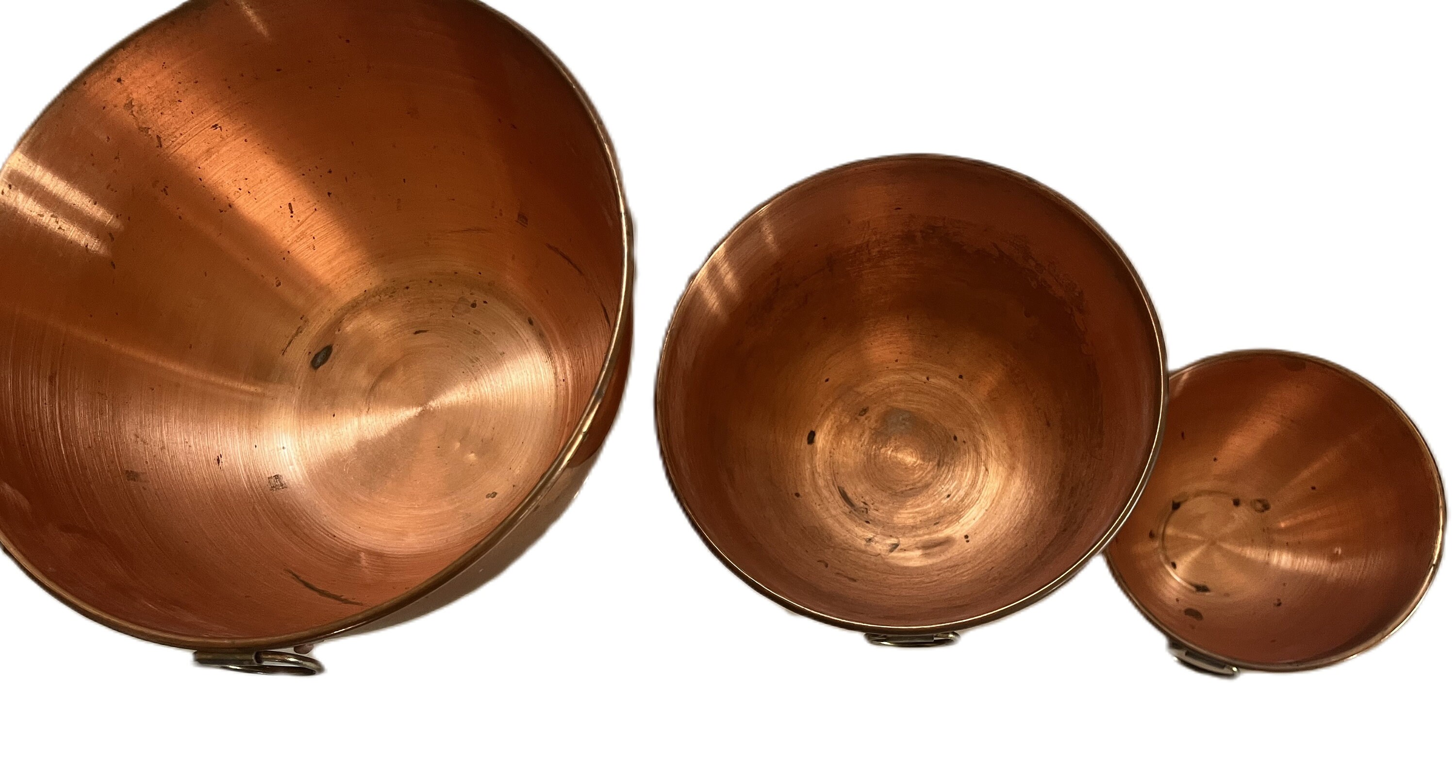 Vintage Copper Nested Mixing Bowls Set of 3 - Etsy