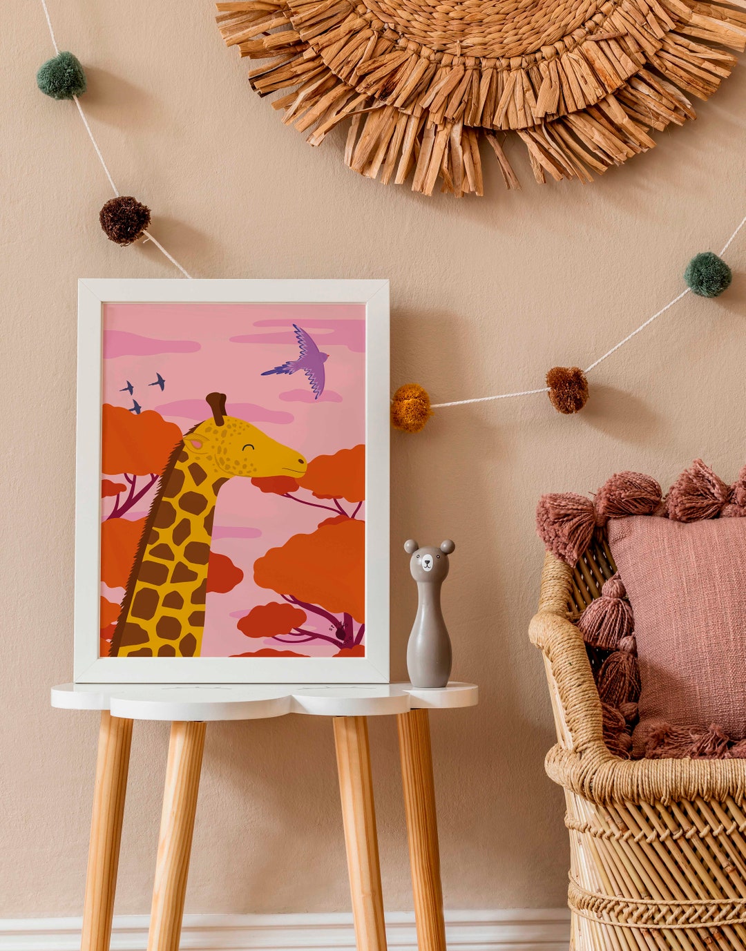 Cute Giraffe Children Poster | Children Illustration | Baby Poster ...