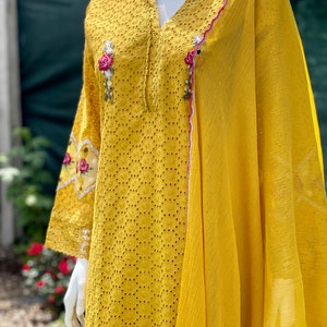 Maria B Mustard Yellow Embroidered Suit - Etsy