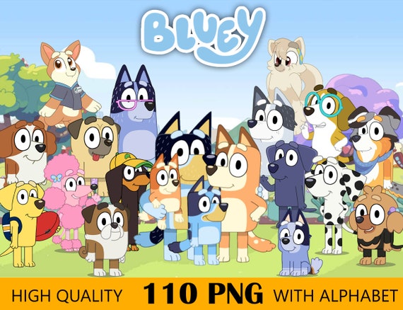 Bluey PNG Bluey Dog Clipart Blue Dog Family Bluey Font - Etsy Australia