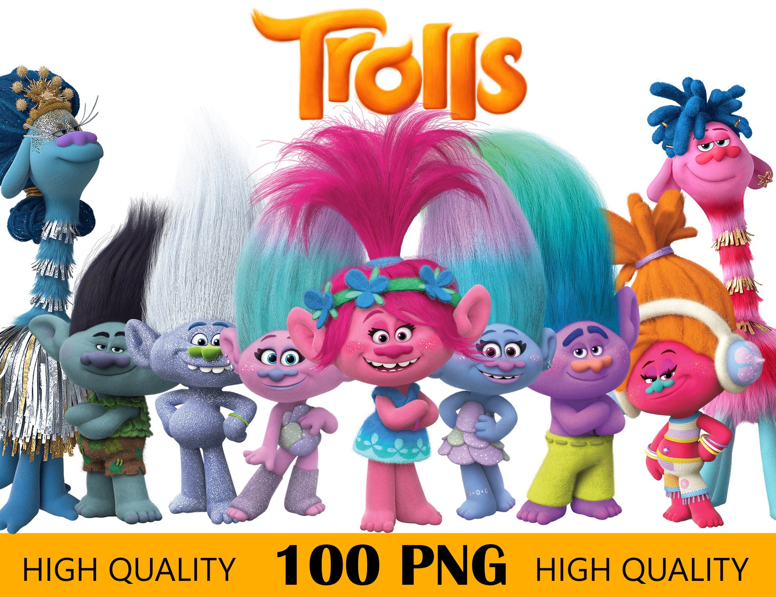 Trolls PNG Trolls Clipart Trolls Digital Paper Trolls Font - Etsy