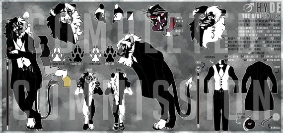 Reference Sheet Commissions digital Animal OC Furry - Etsy