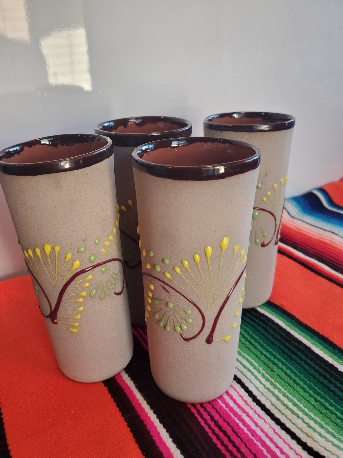 Set de 4 Copas Mexicanas de Cerámica Artesanal | Etsy
