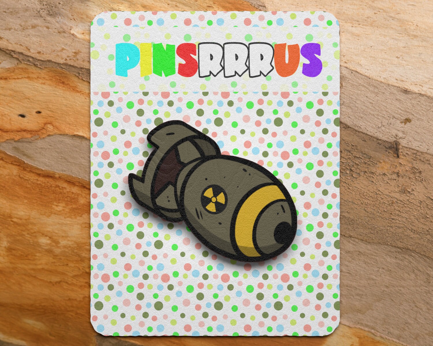 Atomic Bomb Pin Wooden Badge Handmade Accessory 1 Gift - Etsy