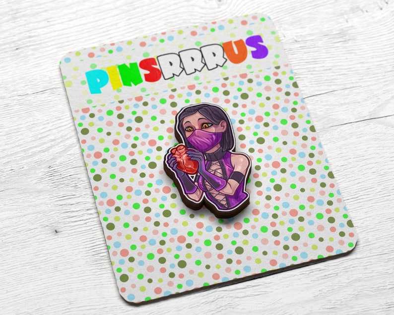 Mileena Mortal Kombat Lapel Pin Handmade Accessory Wooden - Etsy