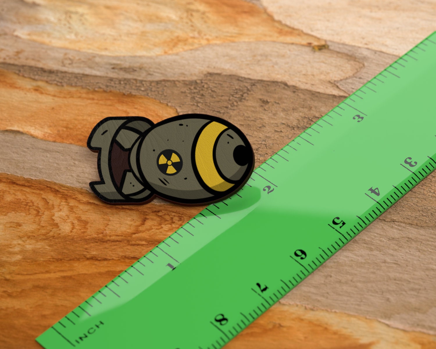 Atomic Bomb Pin Wooden Badge Handmade Accessory 1 Gift - Etsy