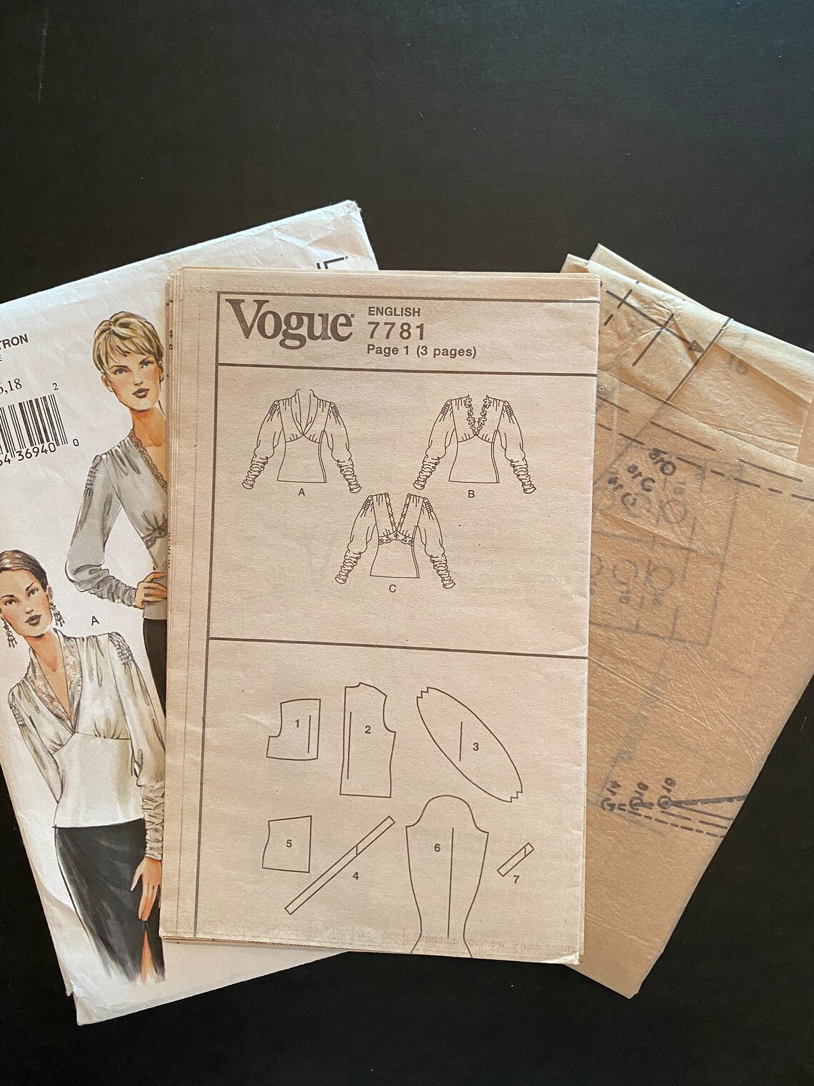 Vogue 7781 Blouse Sewing Pattern: Romantic Style, Size 14-16-18 - Etsy