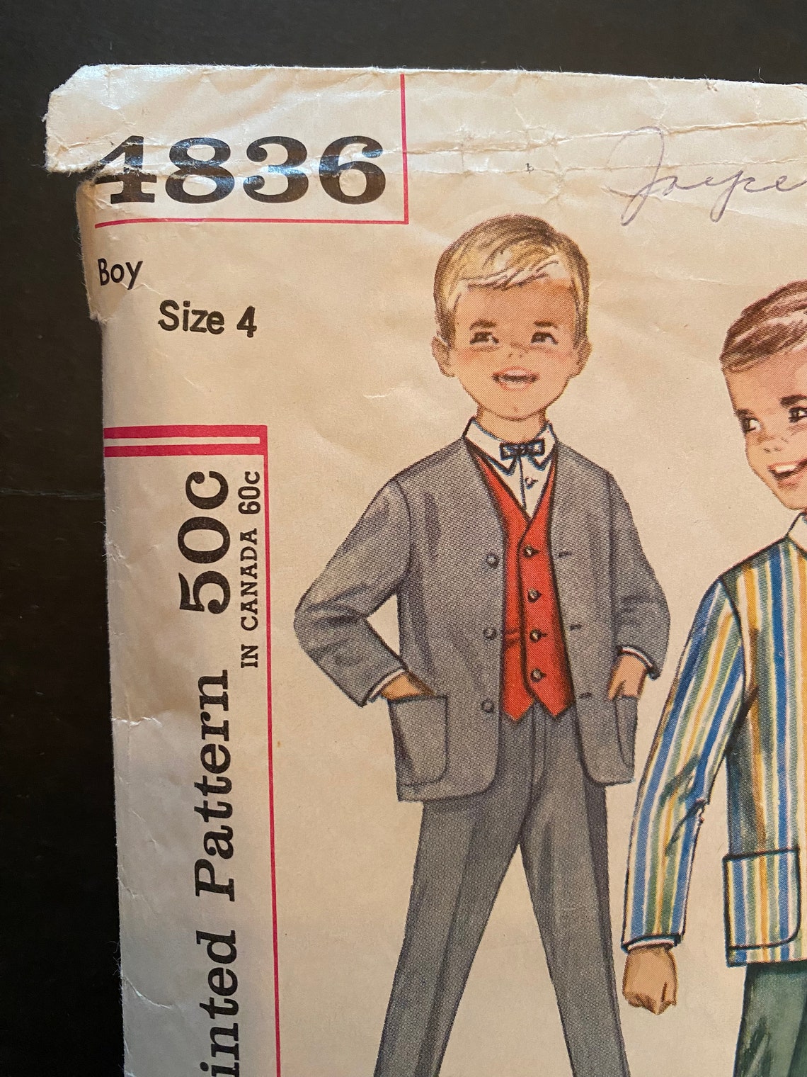 Simplicity 4836 Rare Vintage Boys Pattern Size 4 Carefully Cut and ...