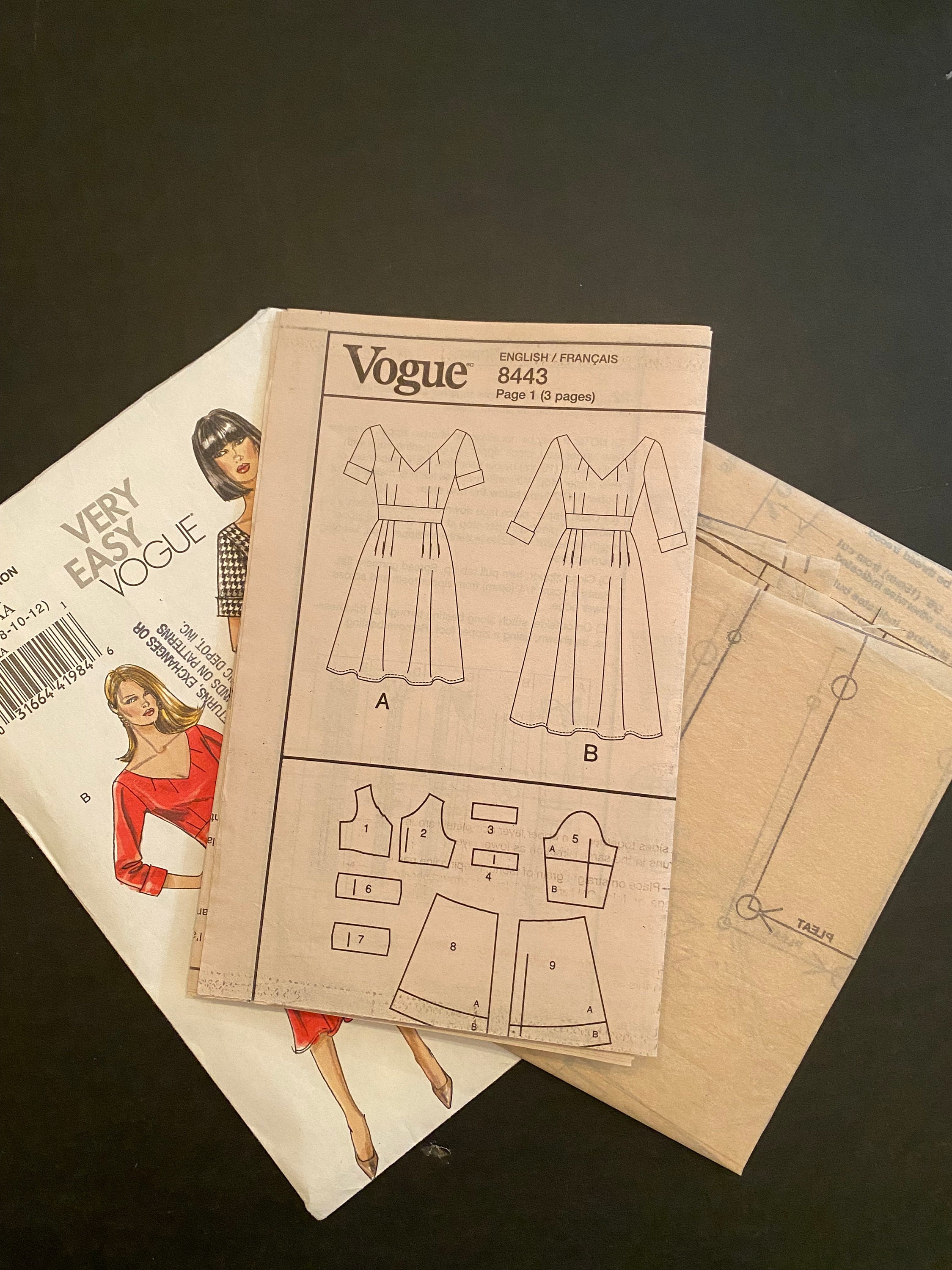 Vogue 8443 Carefully Cut and Complete Size 12 Dress Pattern With Two ...