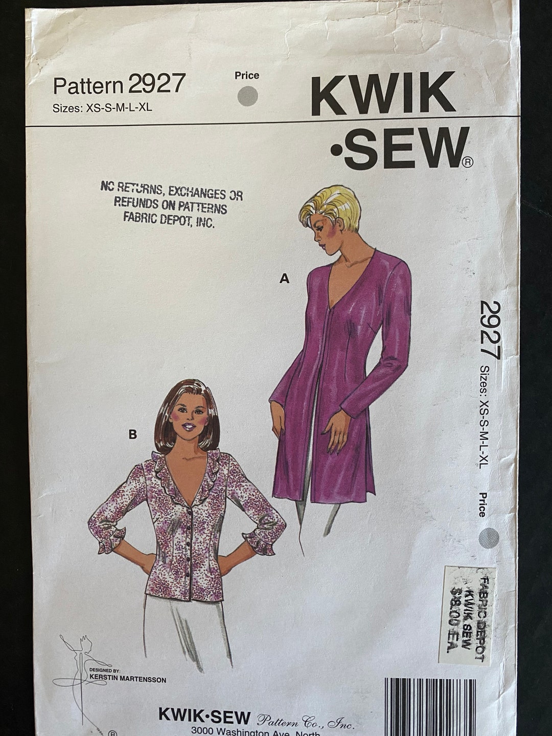 Kwik Sew 2927 Uncut and in New Condition .sizes Xs-s-m-l-xl - Etsy