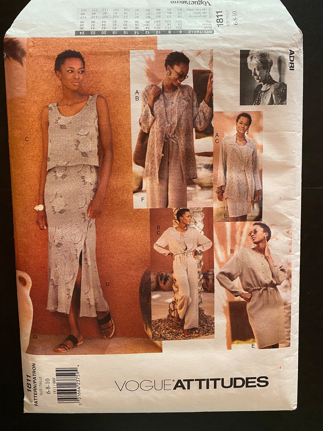 Vogue Attitudes 1811 Designer Adri Size 6-8-10 Uncut and in Brand New ...