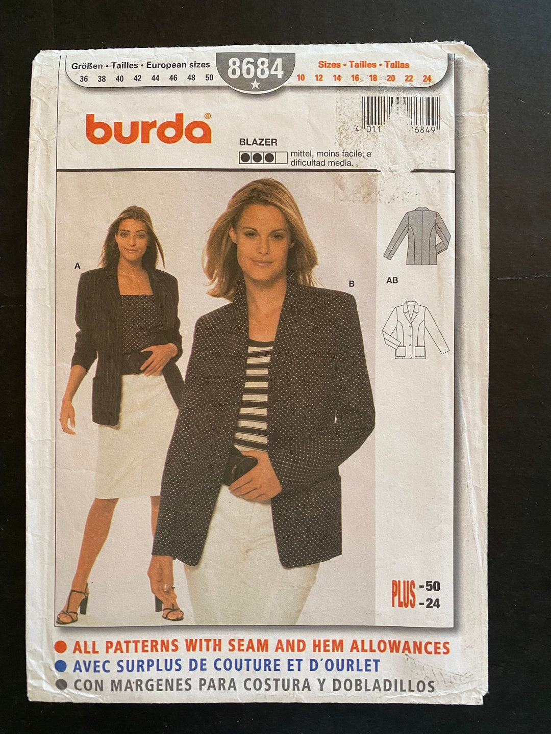 Burda Style 8684 Uncut and in Brand New Condition Size 10-24 Classic ...
